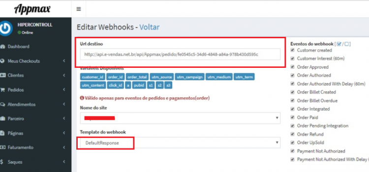 Como integrar com AppMax - E-Vendas